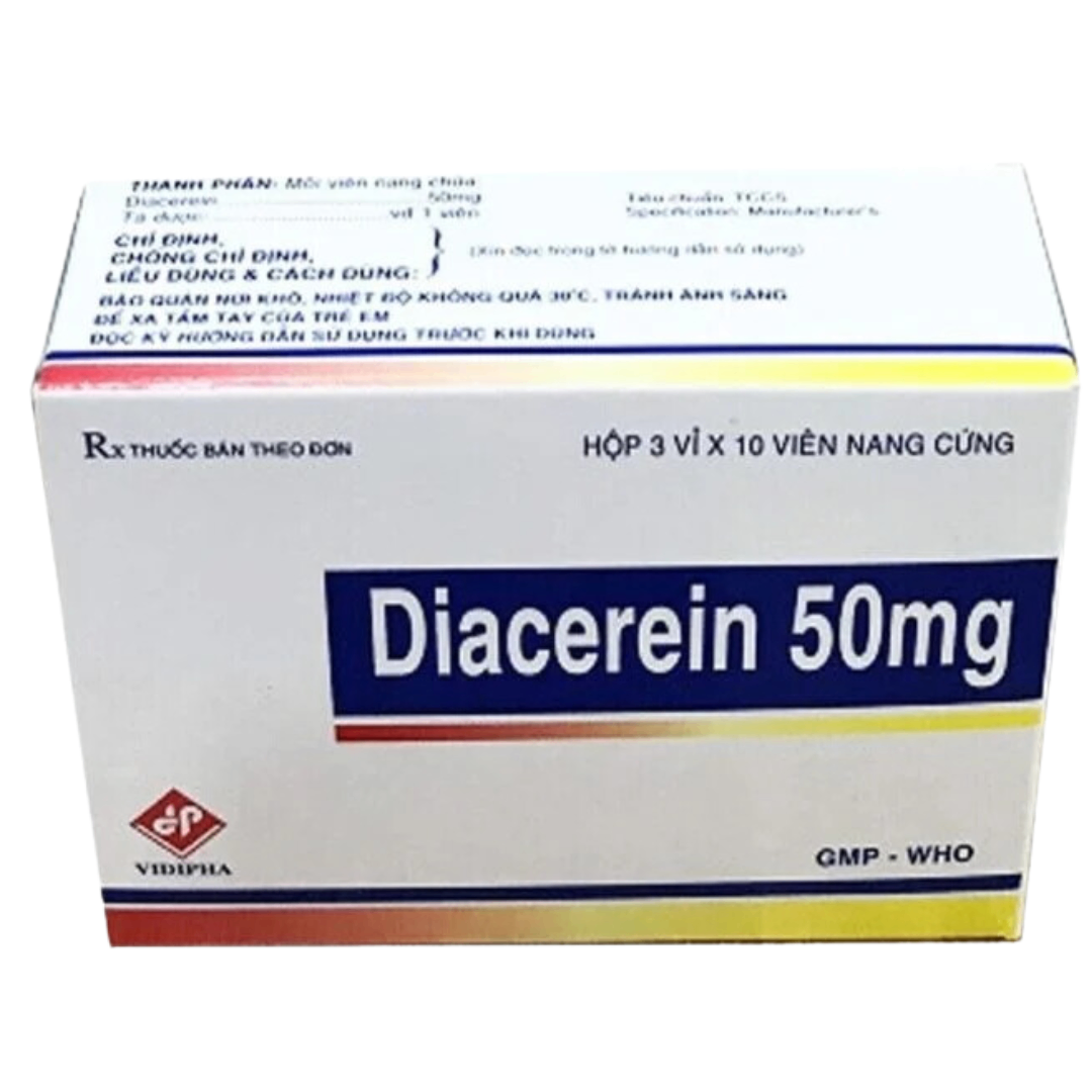1341. Diacerein 50Mg - (Diacerein 50mg) - [Thùng 300 hộp; hộp 3 vỉ; vỉ ...